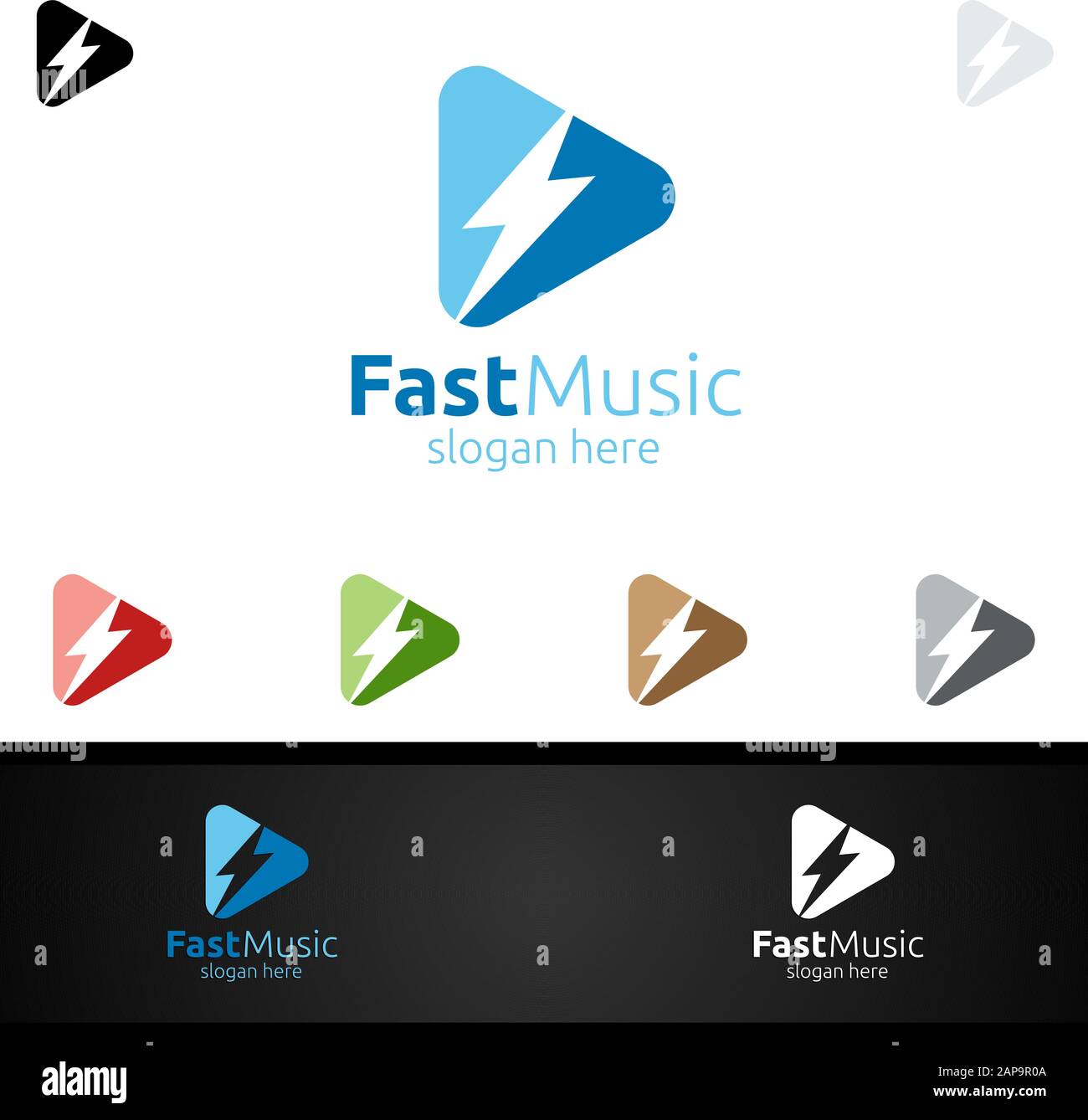 Fast Music Logo with Fast and Play Concept Stock Vector Image & Art - Alamy