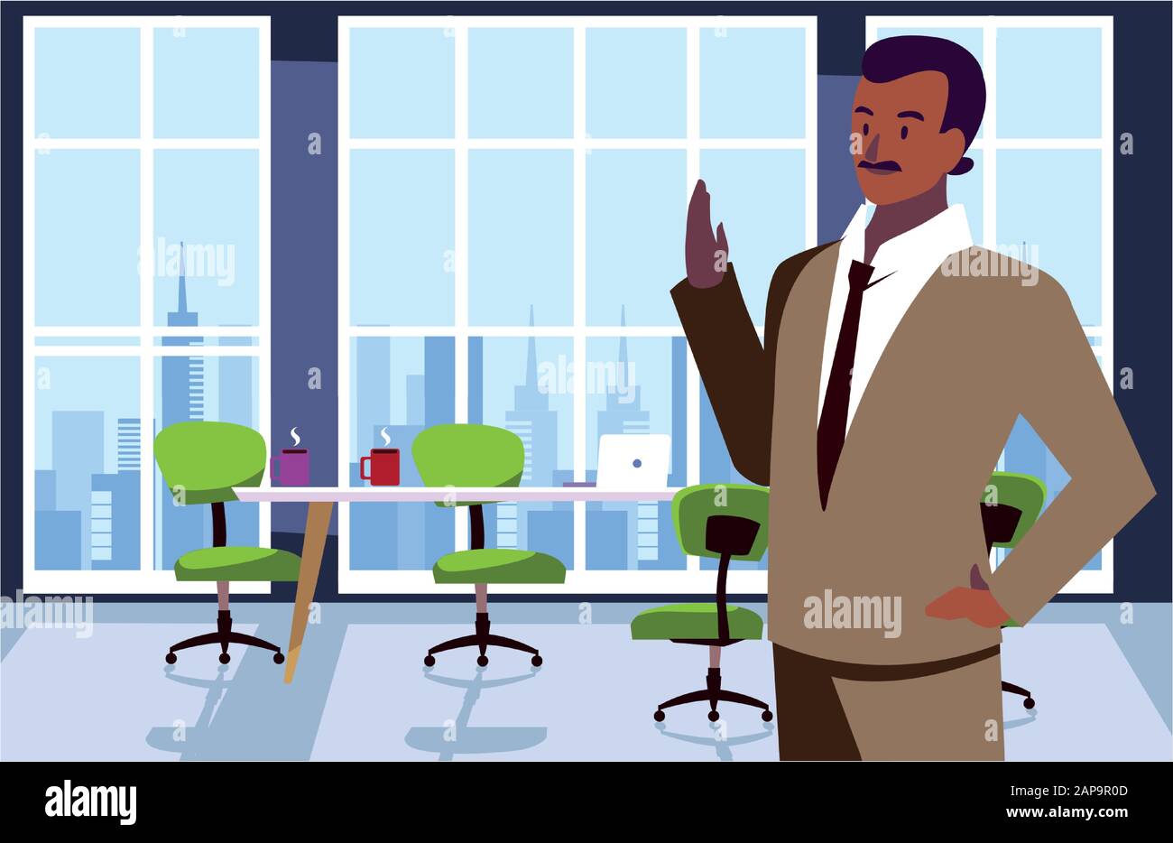 Cartoon Desk Office Work Place High Resolution Stock Photography and ...