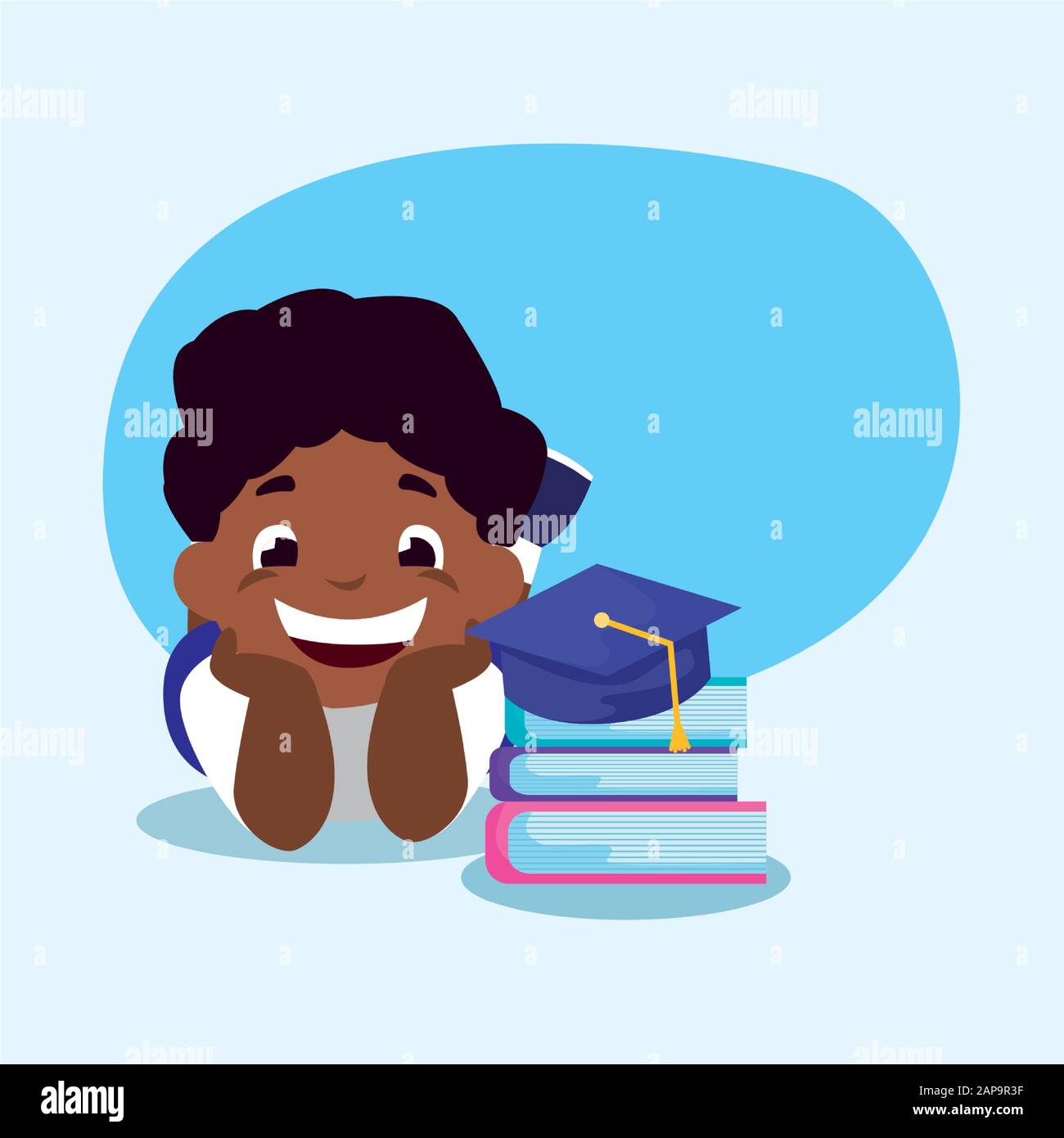 School boy kid with books design, Eduaction class lesson knowledge ...