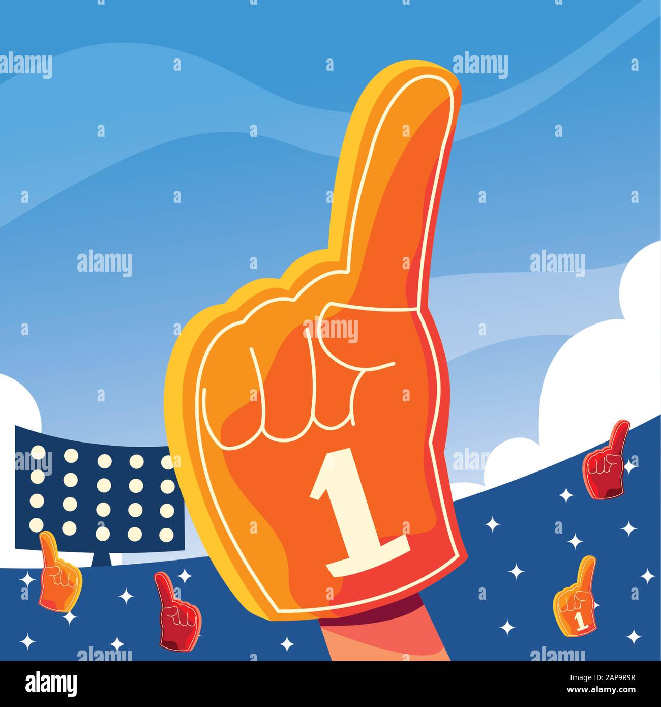 Blue Foam Finger Vector