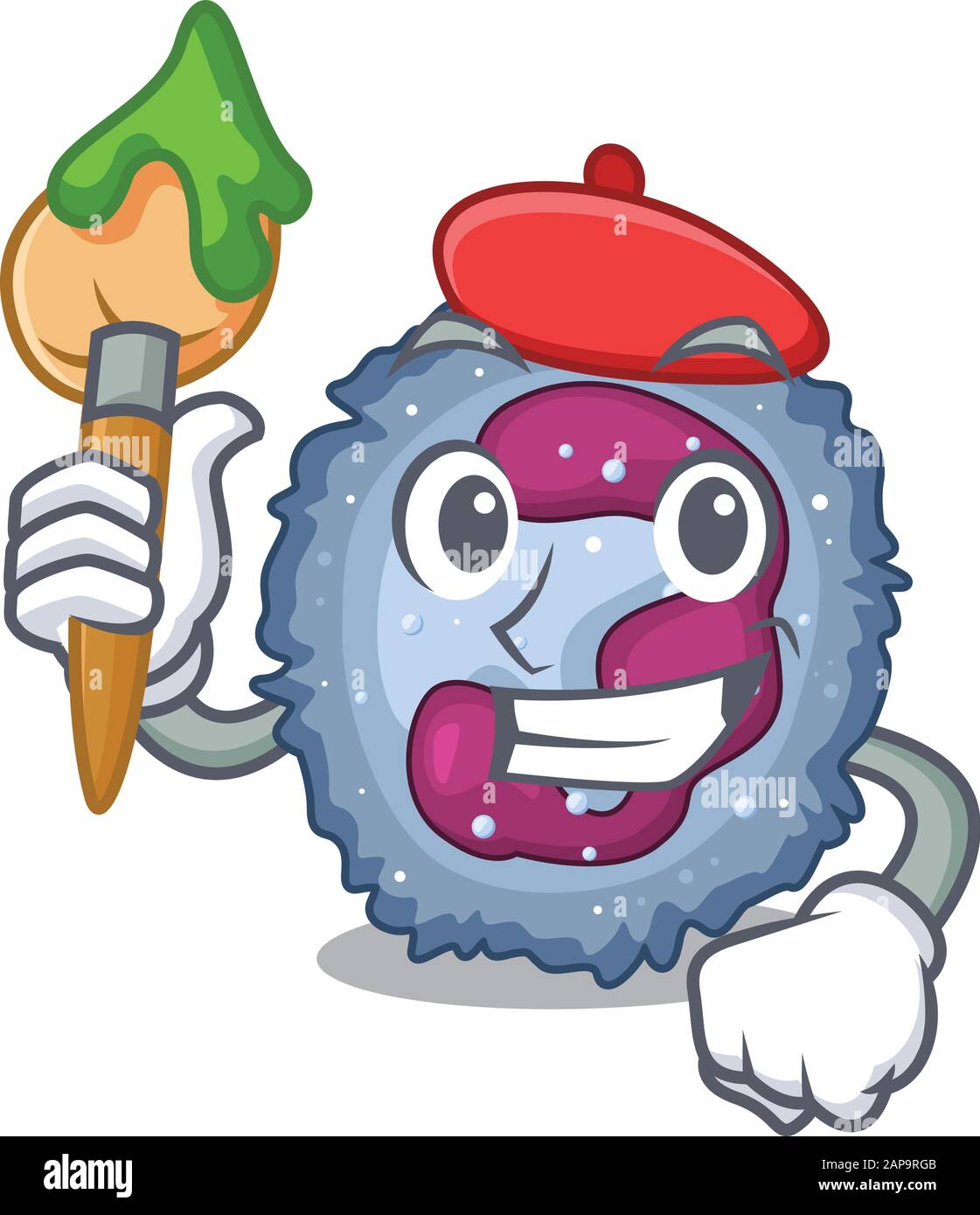Cartoon character of neutrophil cell Artist with a brush Stock Vector ...