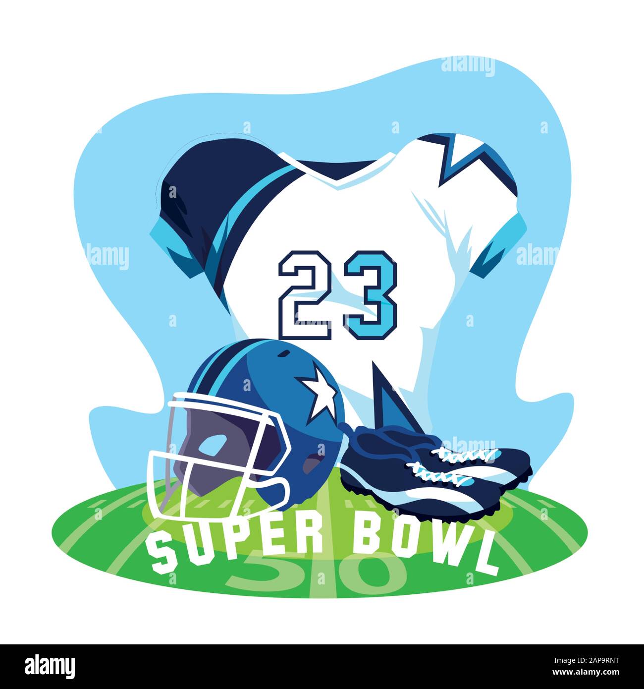 american football player outfit sportsuit, label super bowl vector ...