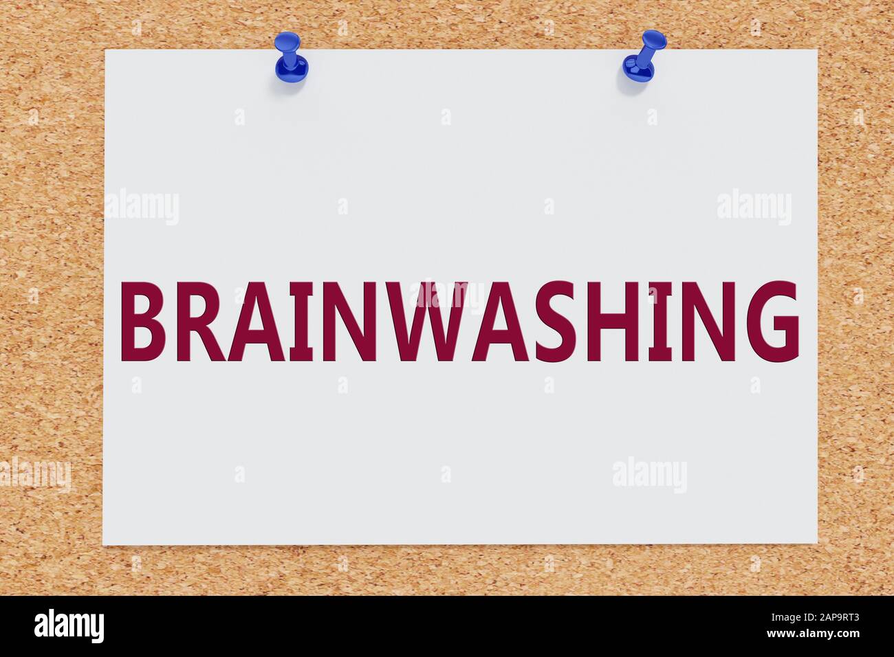 3D illustration of BRAINWASHING on cork board Stock Photo - Alamy