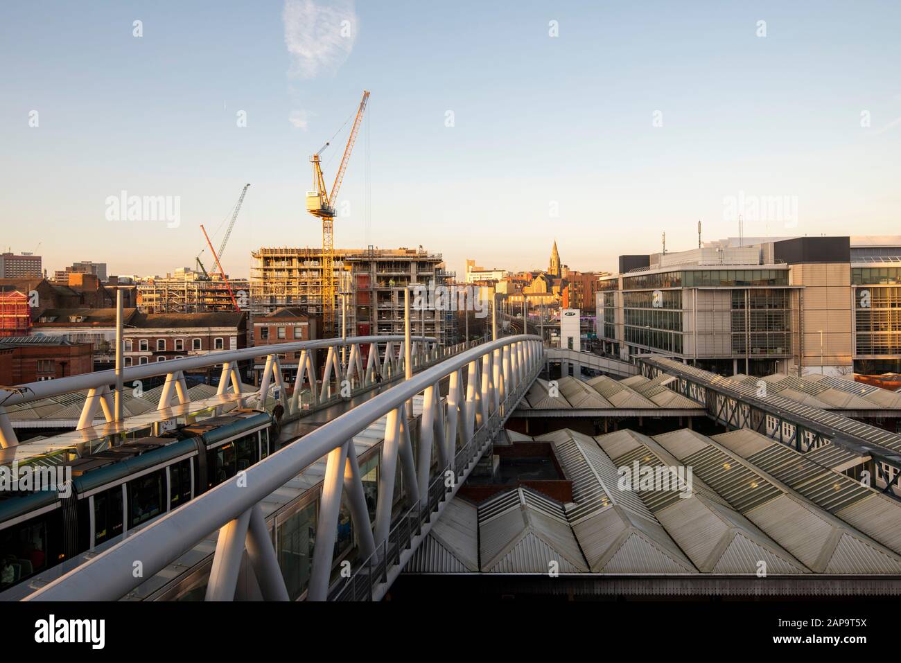 Nottingham City South Side captured from the roof of the station car ...