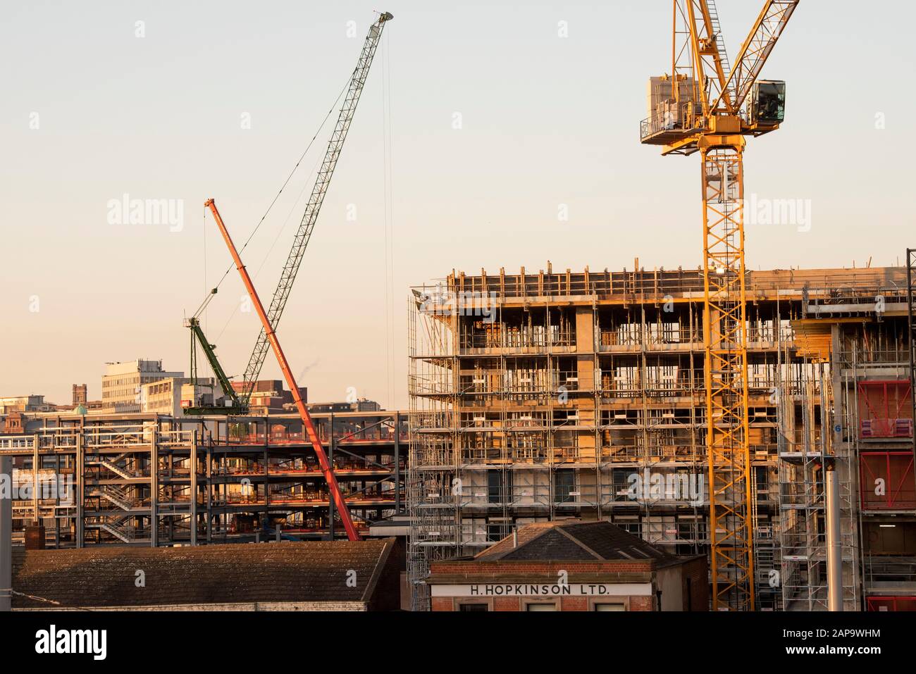 Construction in Nottingham City South Side, Nottinghamshire England UK ...
