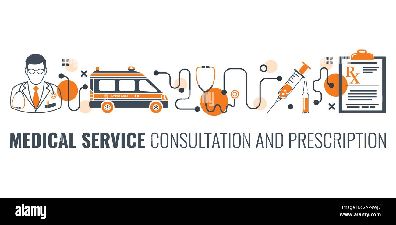 Medical Service and Prescription Process Infographics Stock Vector ...