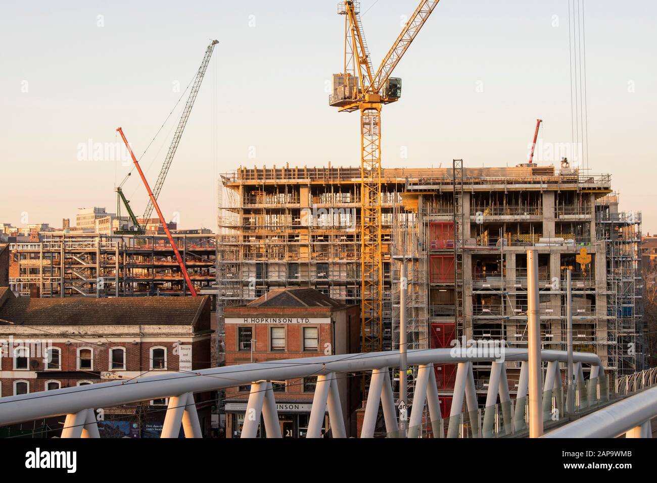 Construction in Nottingham City South Side, Nottinghamshire England UK ...