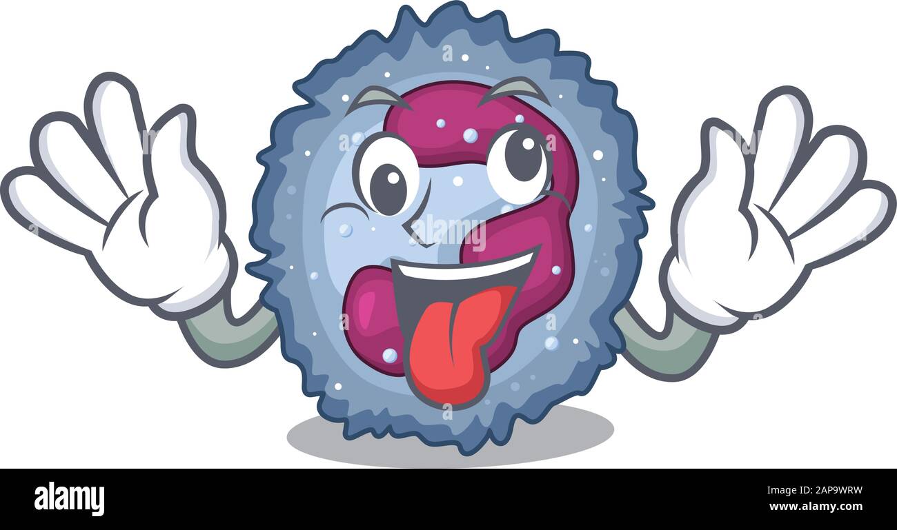 Neutrophil cell Cartoon character style with a crazy face Stock Vector ...
