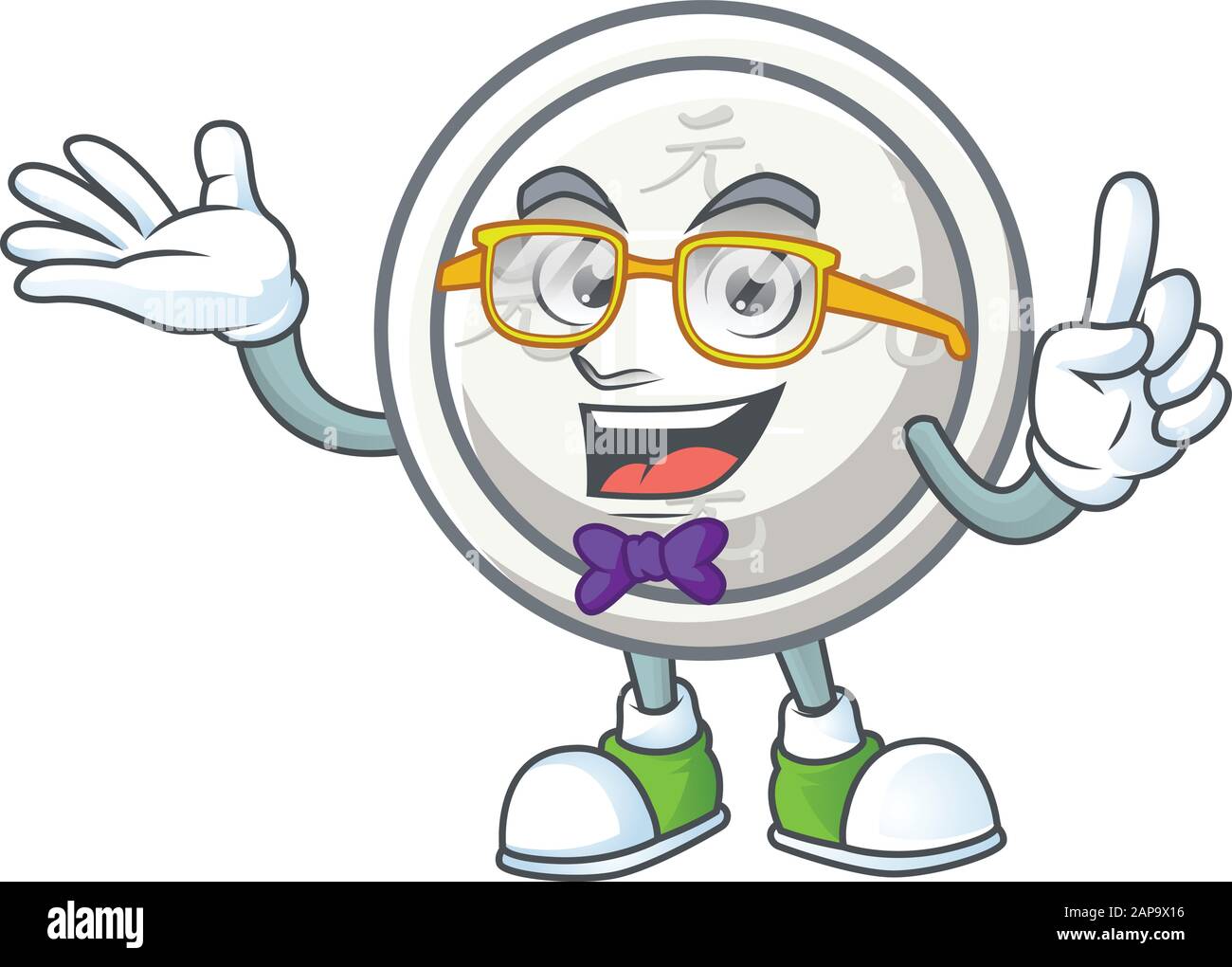 cartoon character of Geek chinese silver coin design Stock Vector Image ...