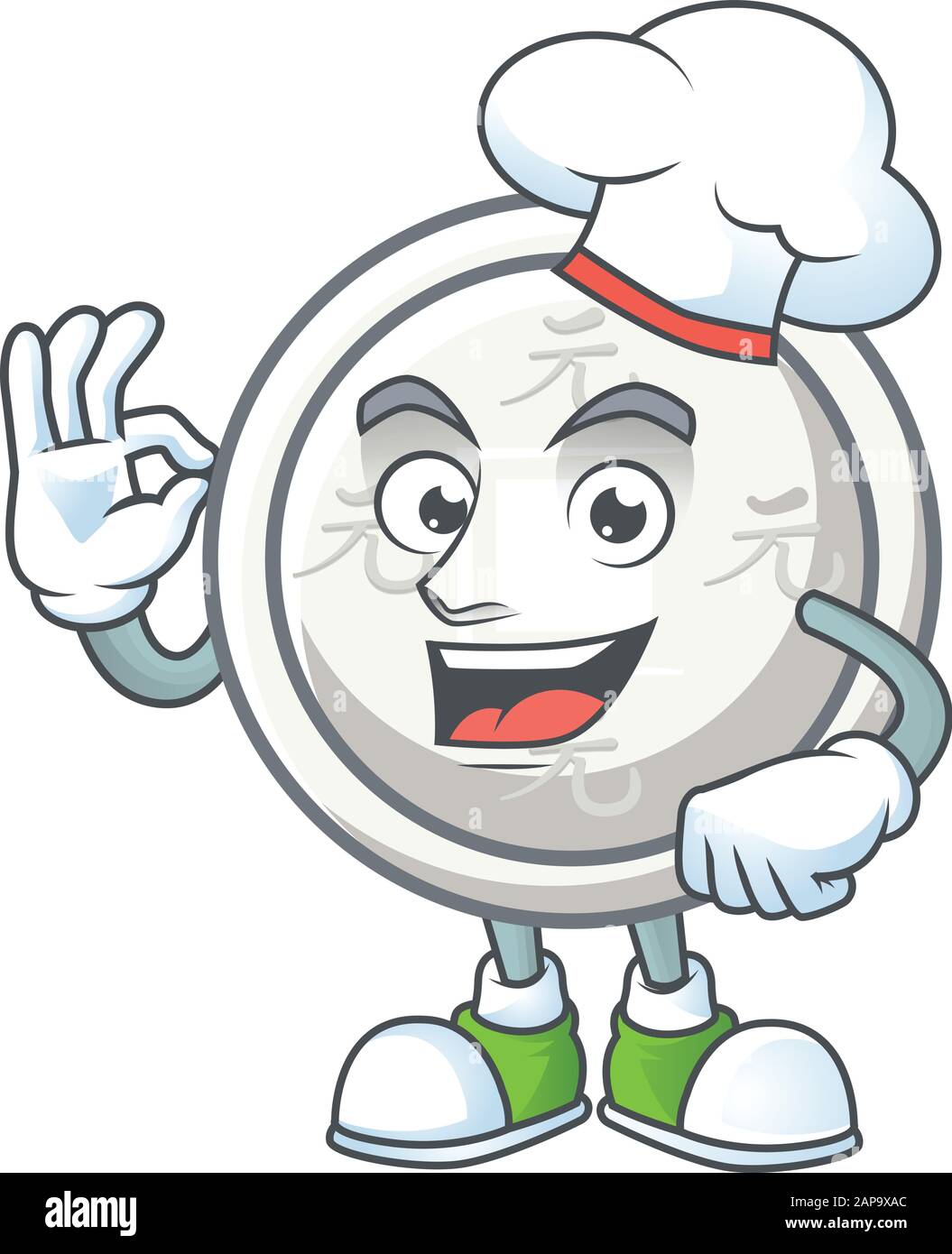 Chinese silver coin cartoon character wearing costume of chef and white ...