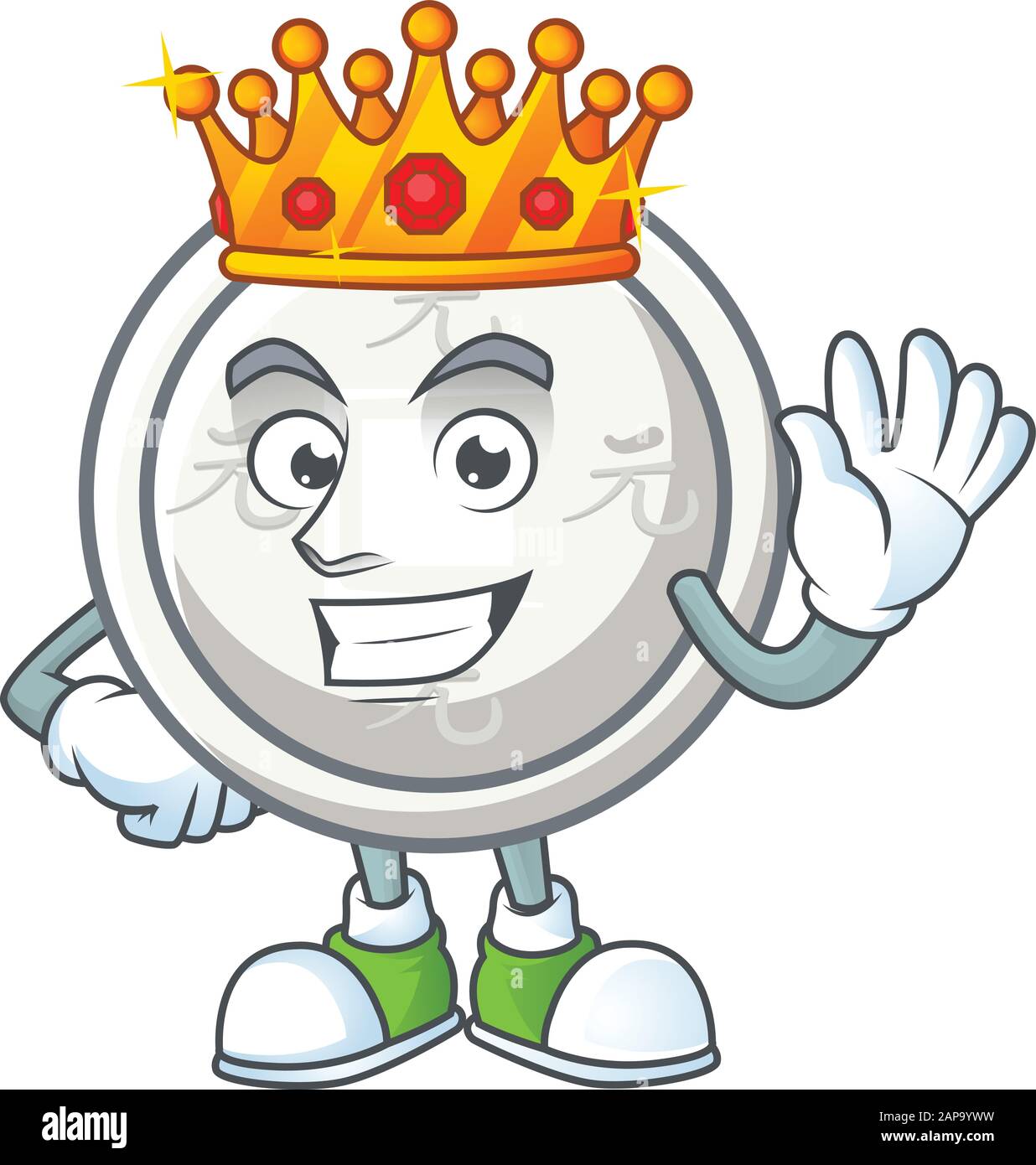 A stunning of chinese silver coin stylized of King on cartoon mascot ...