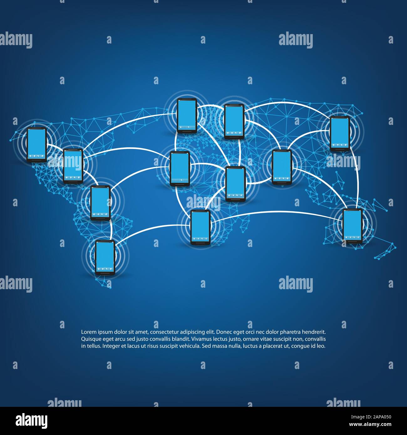 Mobile Network Connections Technology Background Cloud Computing Design Concept With Mesh And