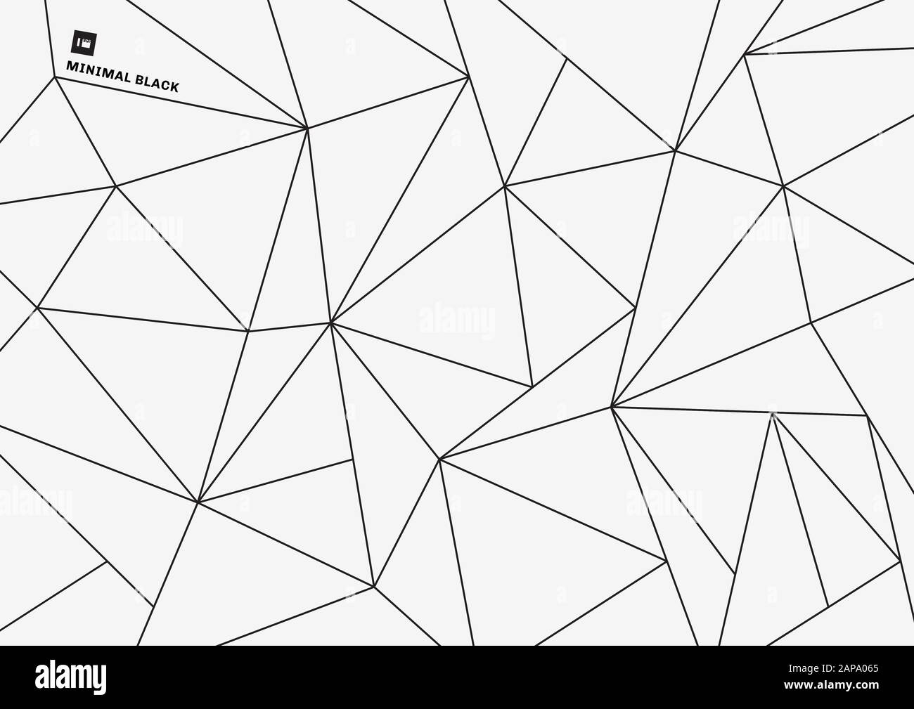 Abstract Geometric Triangle Low Polygon Simple Black Line Pattern On