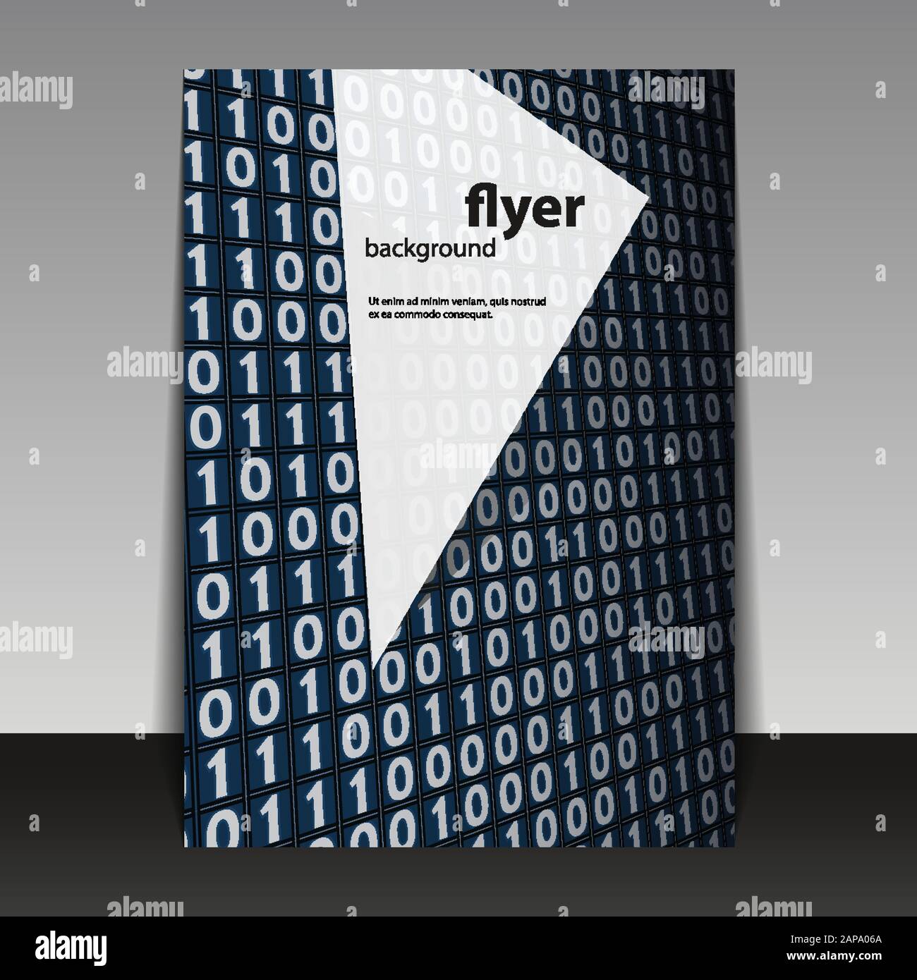 Abstract Colorful Flyer or Book Cover Creative Design with Binary Code ...