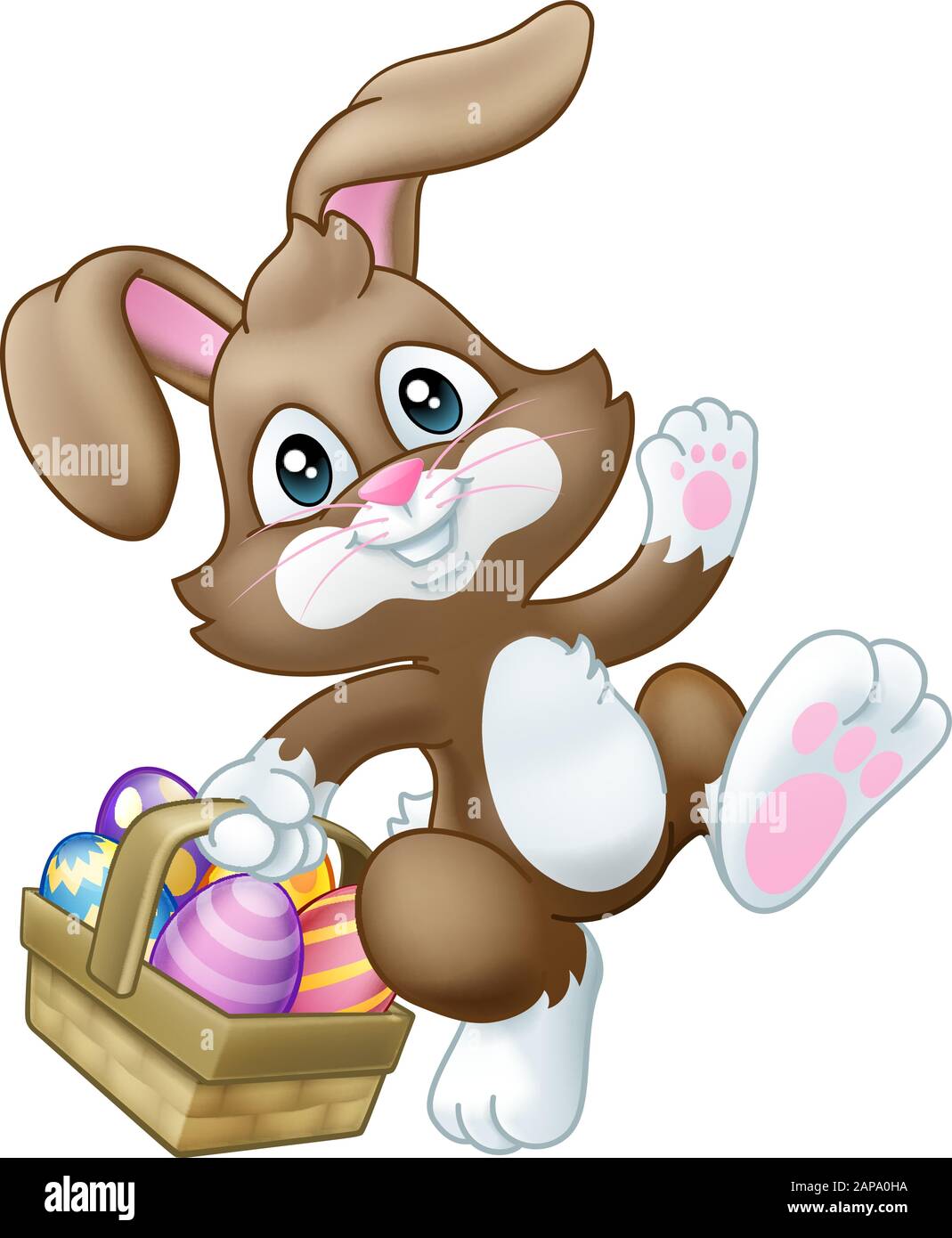 Easter Bunny Rabbit Eggs Basket Cartoon Stock Vector Image & Art - Alamy