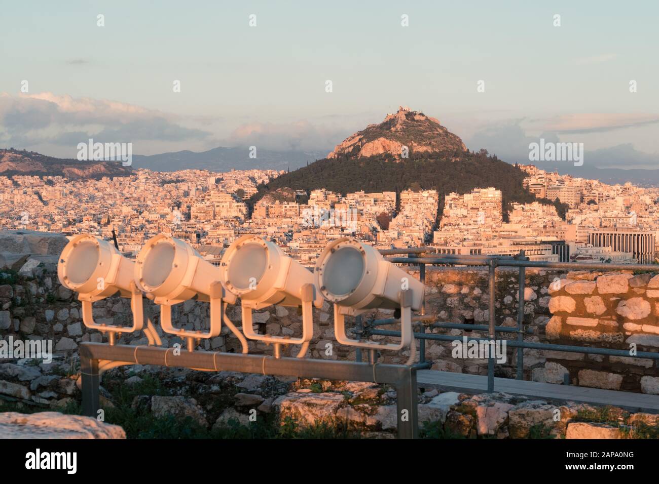 Athens, Greece - Dec 20, 2019: Mount Lycabettus, view from Acropolis ...