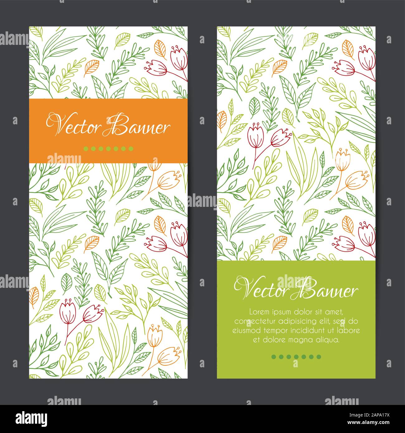 Vector vertical banners, cards, invitations set Stock Vector Image ...