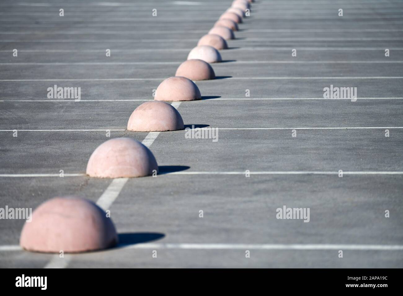 Concrete hemispheres parking limiter. Protection from car parking ...