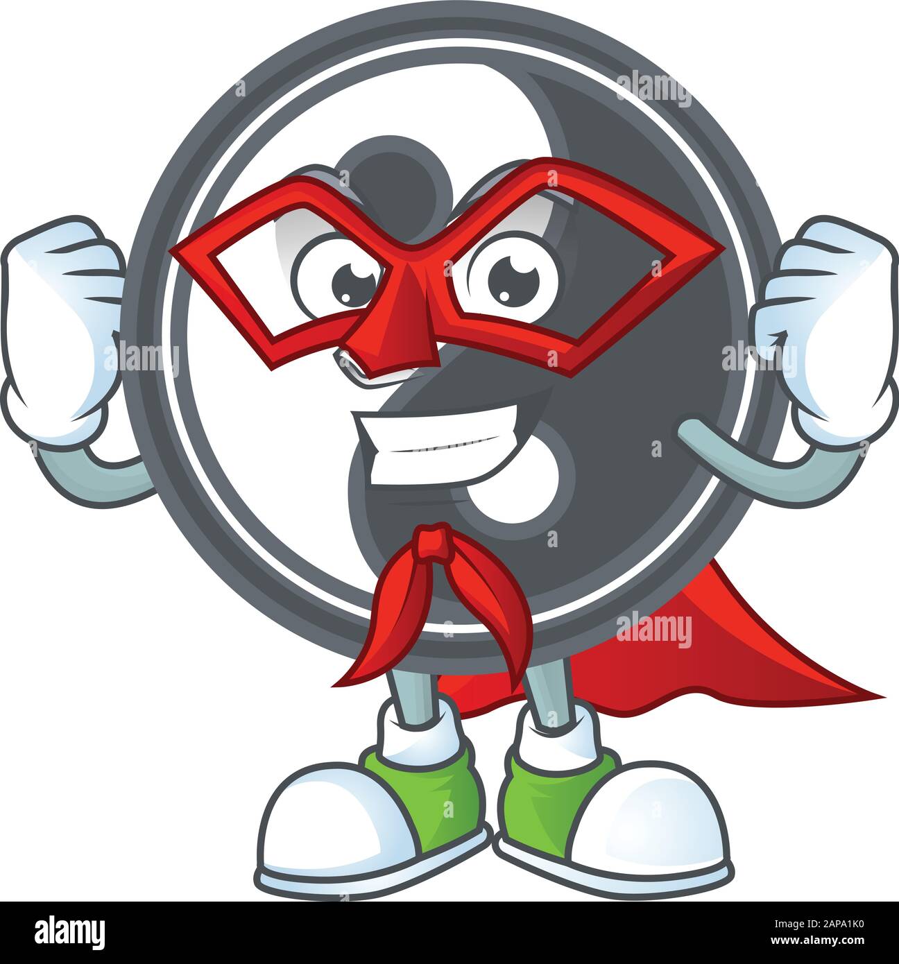 Smiley mascot of yin yang dressed as a Super hero Stock Vector Image ...