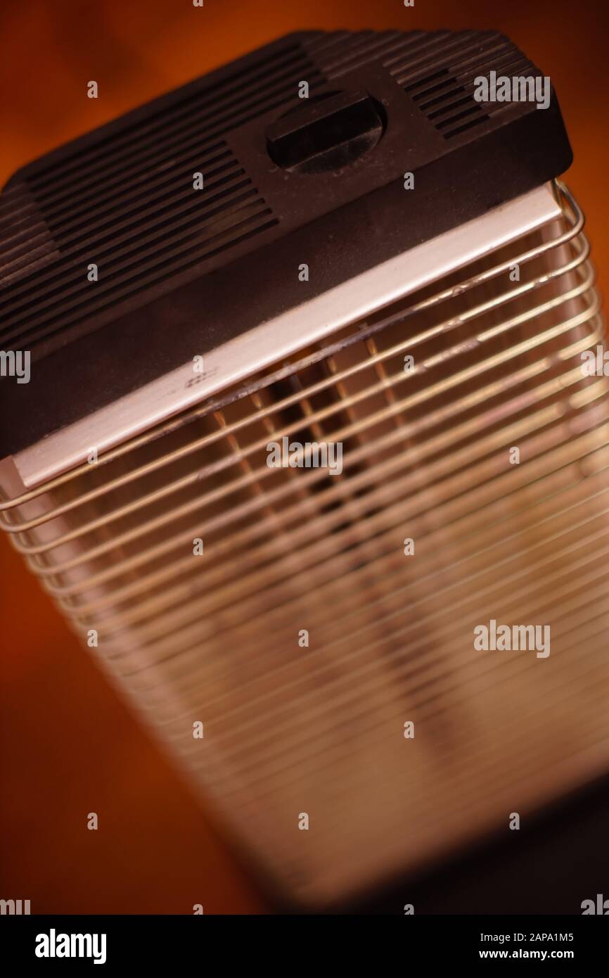 Retro electric heater Ugolek closeup, top view Stock Photo - Alamy