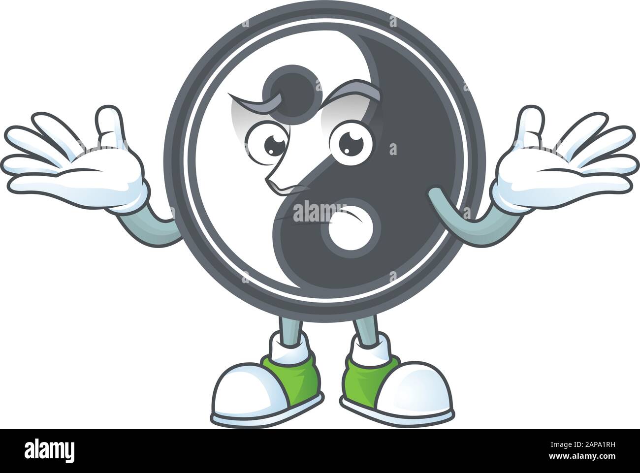 Super Funny Grinning yin yang mascot cartoon style Stock Vector Image ...