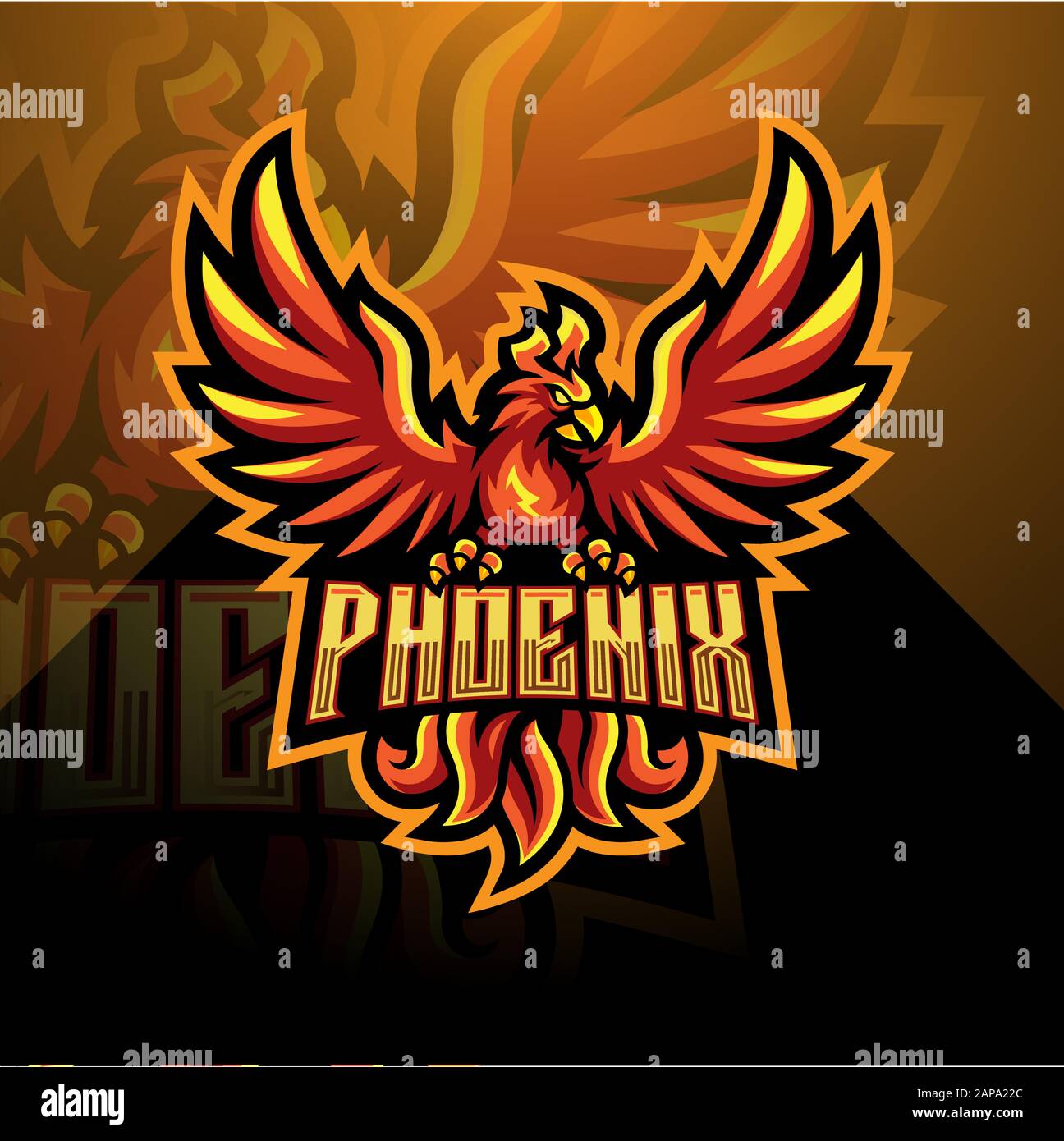 Phoenix esport mascot logo design Stock Vector Image & Art - Alamy