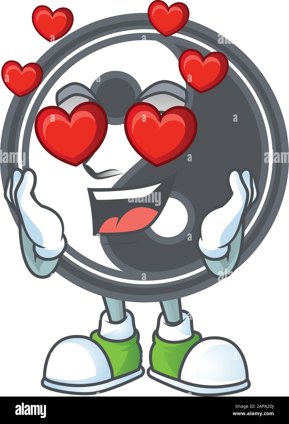 falling in love cute yin yang cartoon character design Stock Vector ...