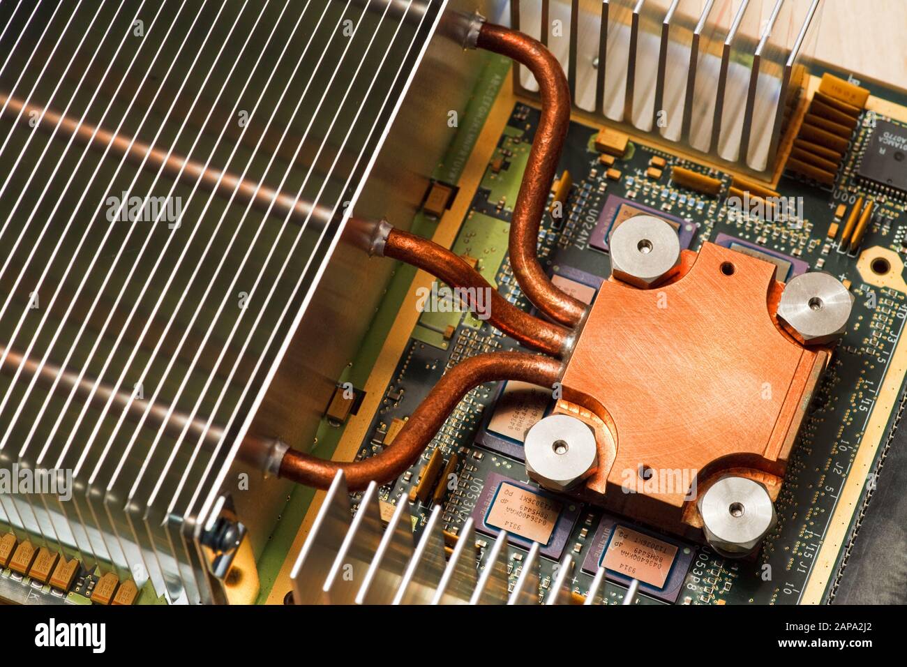 Copper cooling system on a circuit board Stock Photo - Alamy