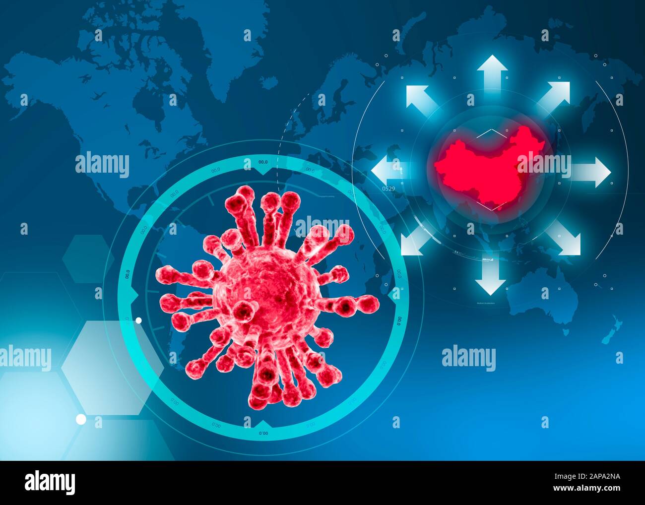 Microscopic view of Coronavirus, a pathogen that attacks the ...