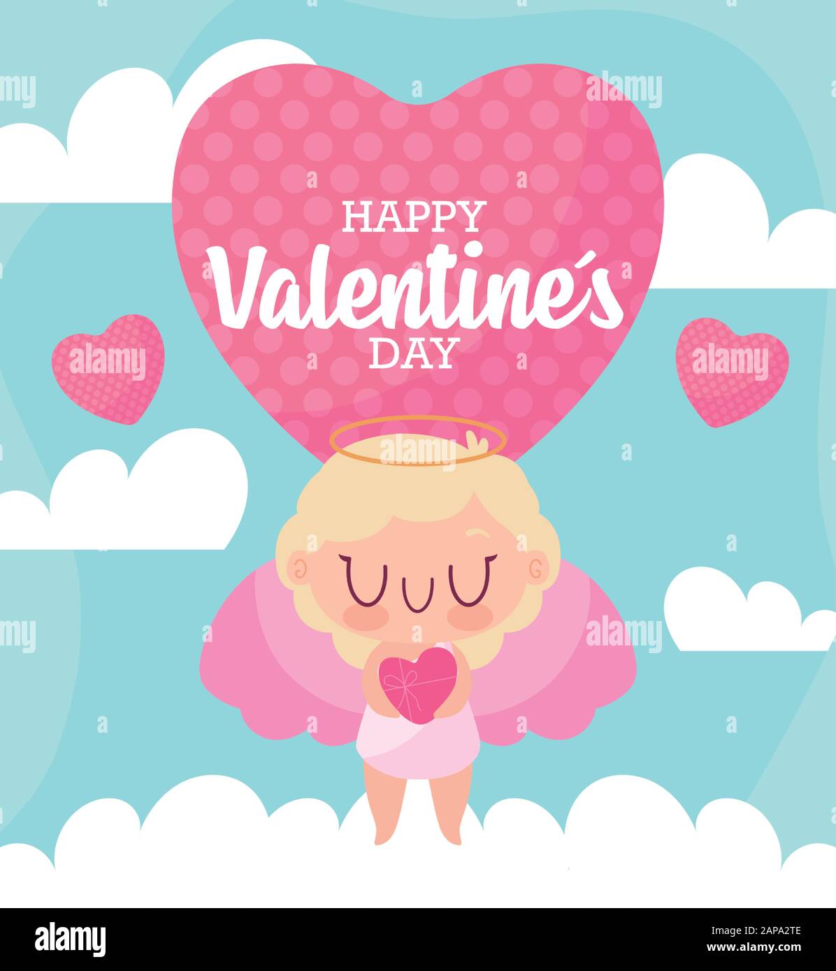 Cupid cartoon design of Happy valentines day love passion romantic ...