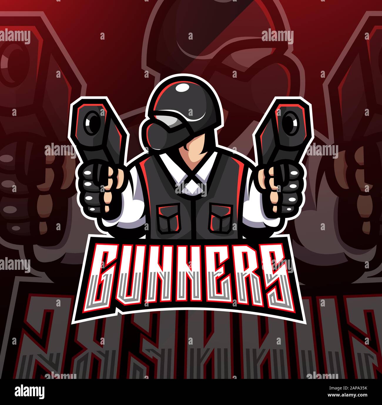 Gunner esport mascot logo design Stock Vector Image & Art - Alamy