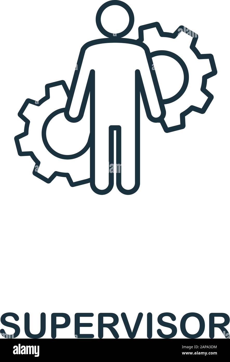 Supervisor line icon. Thin style element from business administration ... Supervisor line icon. Thin style element from business administration ...