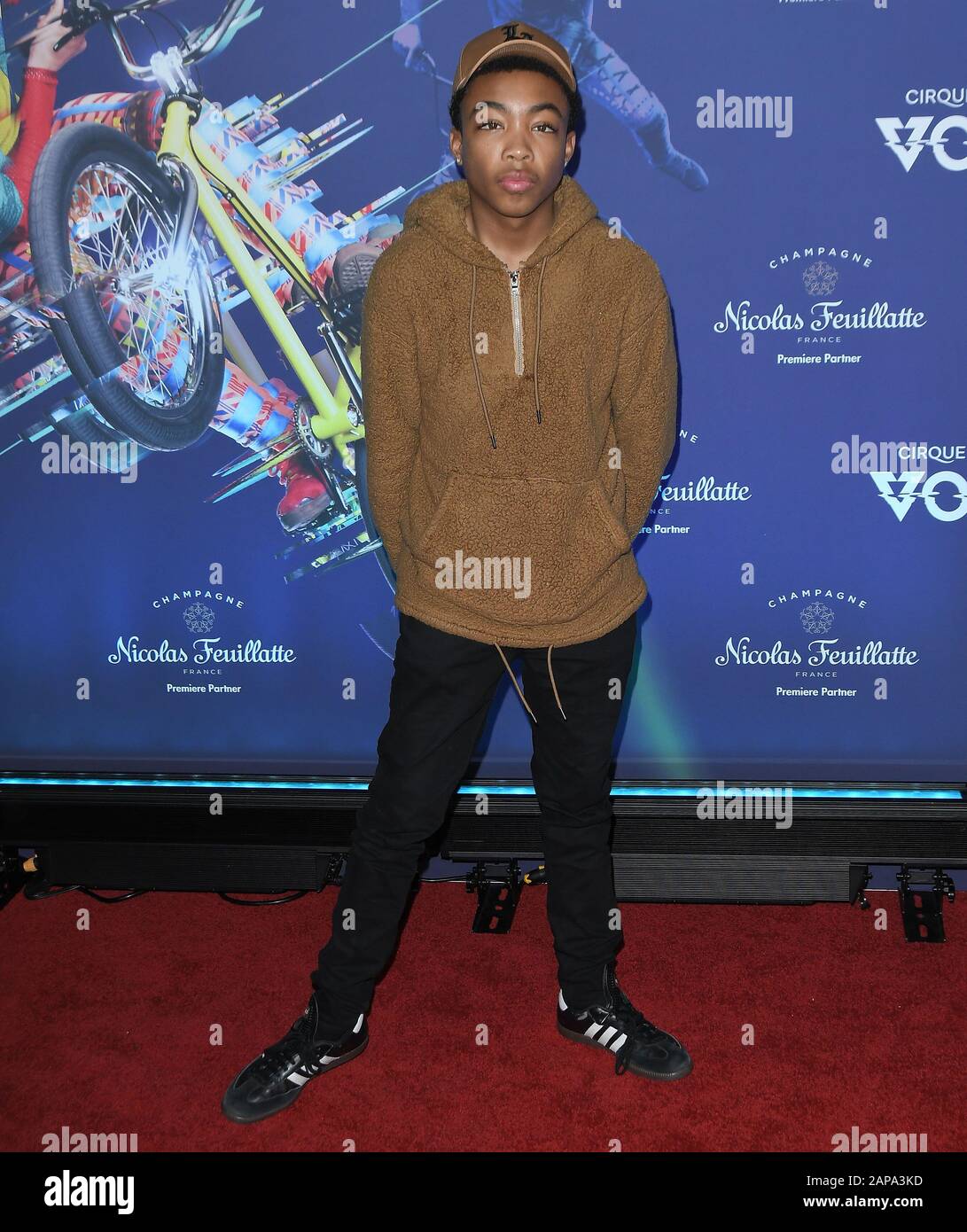 Los Angeles, USA. 21st Jan, 2020. Asante Blackk arrives at the Cirque ...