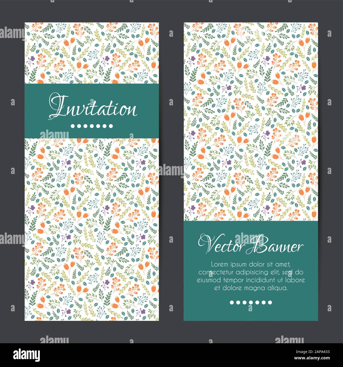 Vector cards set with decorative flowers pattern Stock Vector Image ...