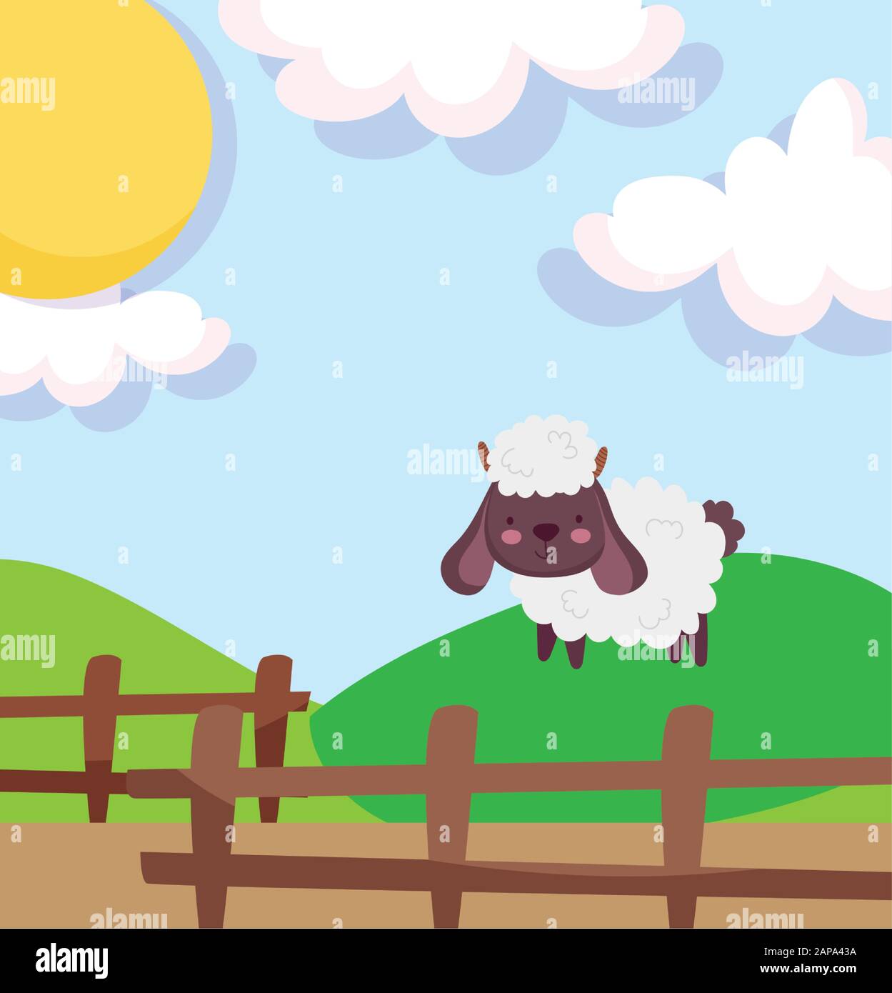 Sunny sheep Stock Vector Images - Alamy