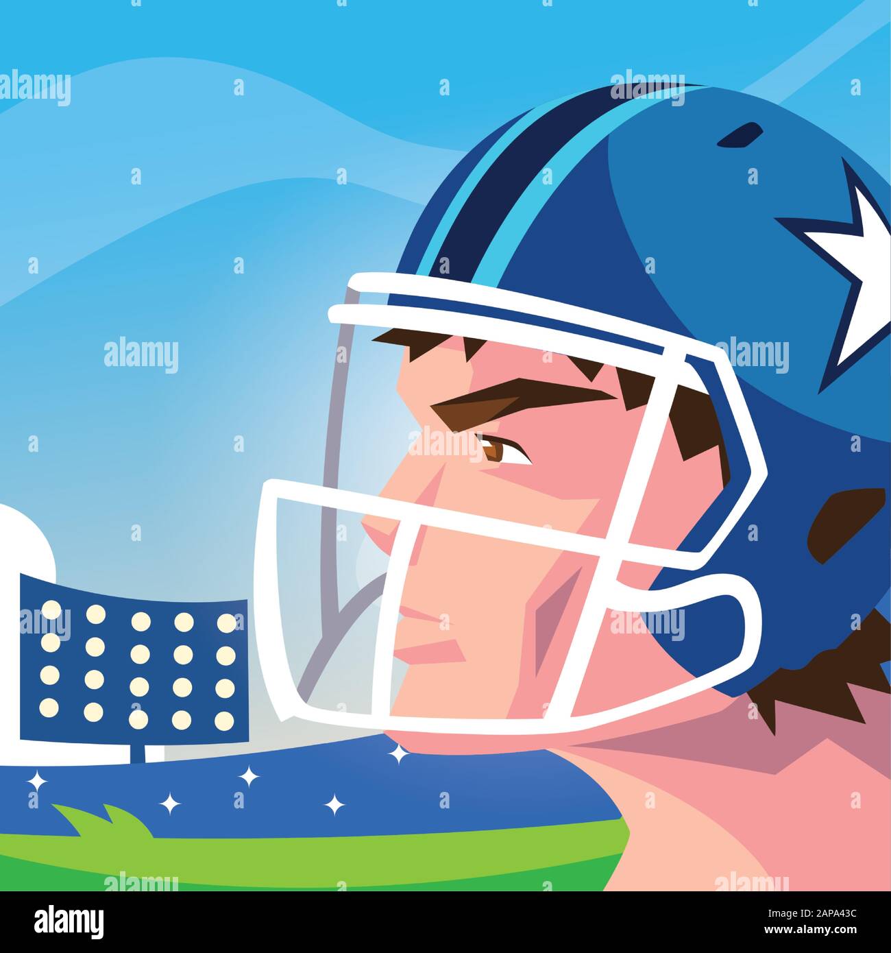 head of man with helmet, american football vector illustration design ...