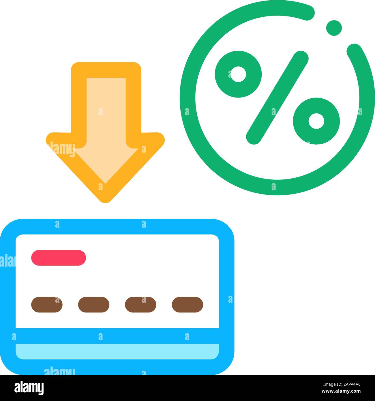 Card Percentage Icon Vector Outline Illustration Stock Vector Image ...