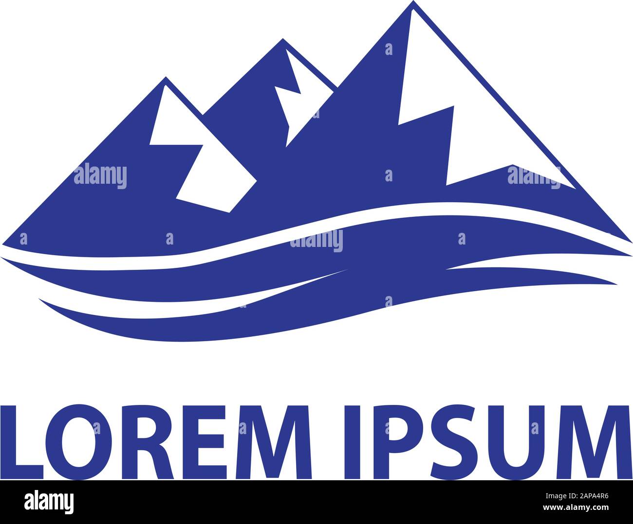 Beautiful Mountain Landscape Vector Graphic Design Element Stock