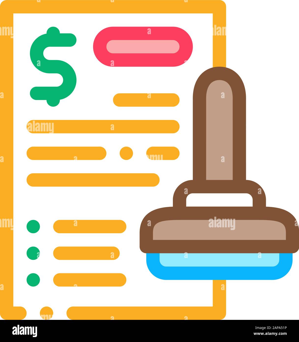 Stamp Document Icon Vector Outline Illustration Stock Vector Image ...
