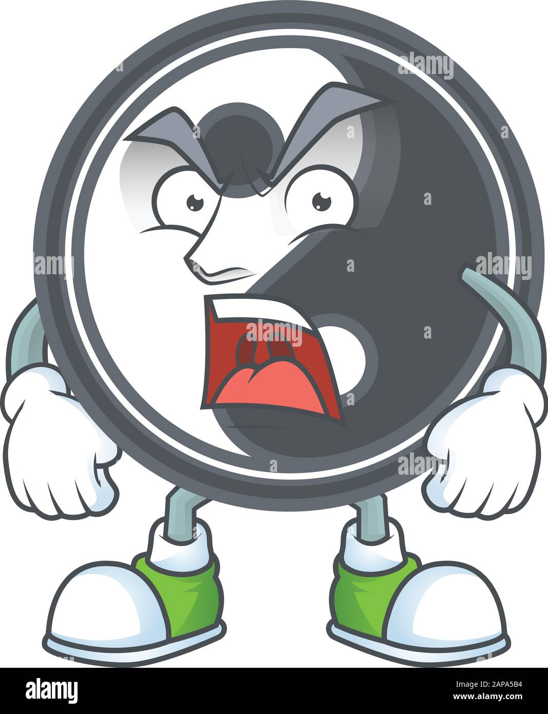 Yin yang cartoon character design having angry face Stock Vector Image ...