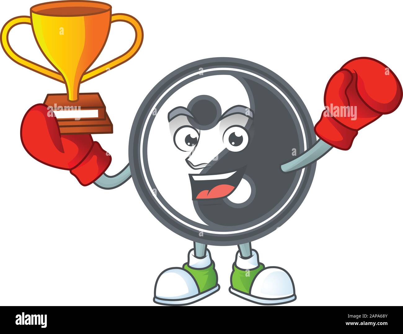 fantastic Boxing winner of yin yang in mascot cartoon style Stock ...