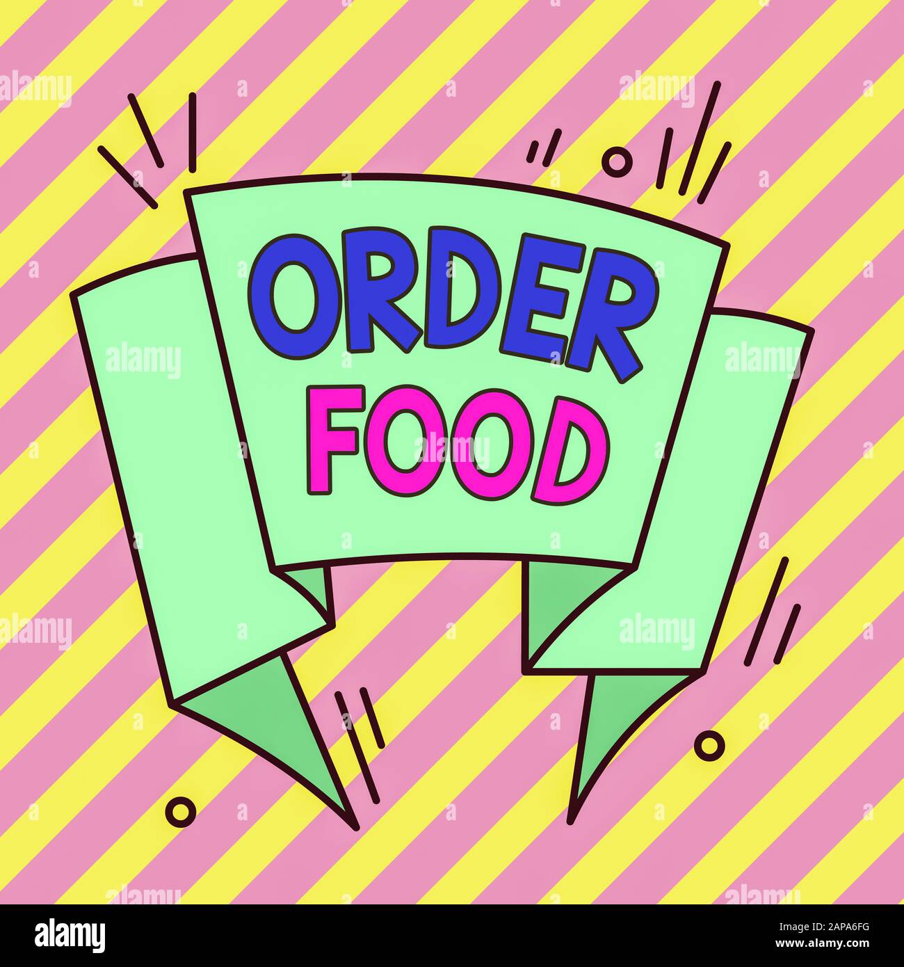 Conceptual hand writing showing Order Food. Concept meaning the process ...