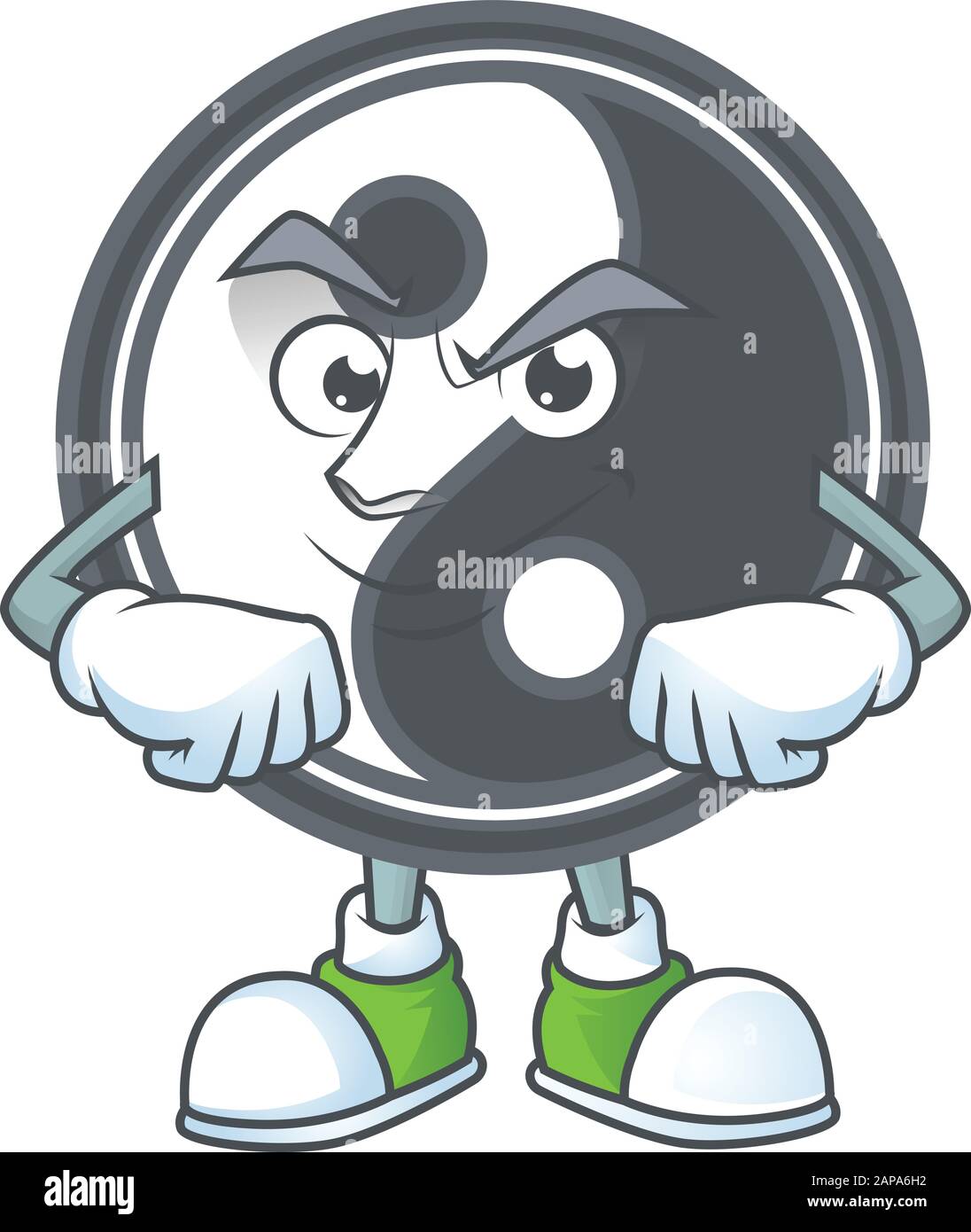 Yin yang mascot cartoon character style with Smirking face Stock Vector ...