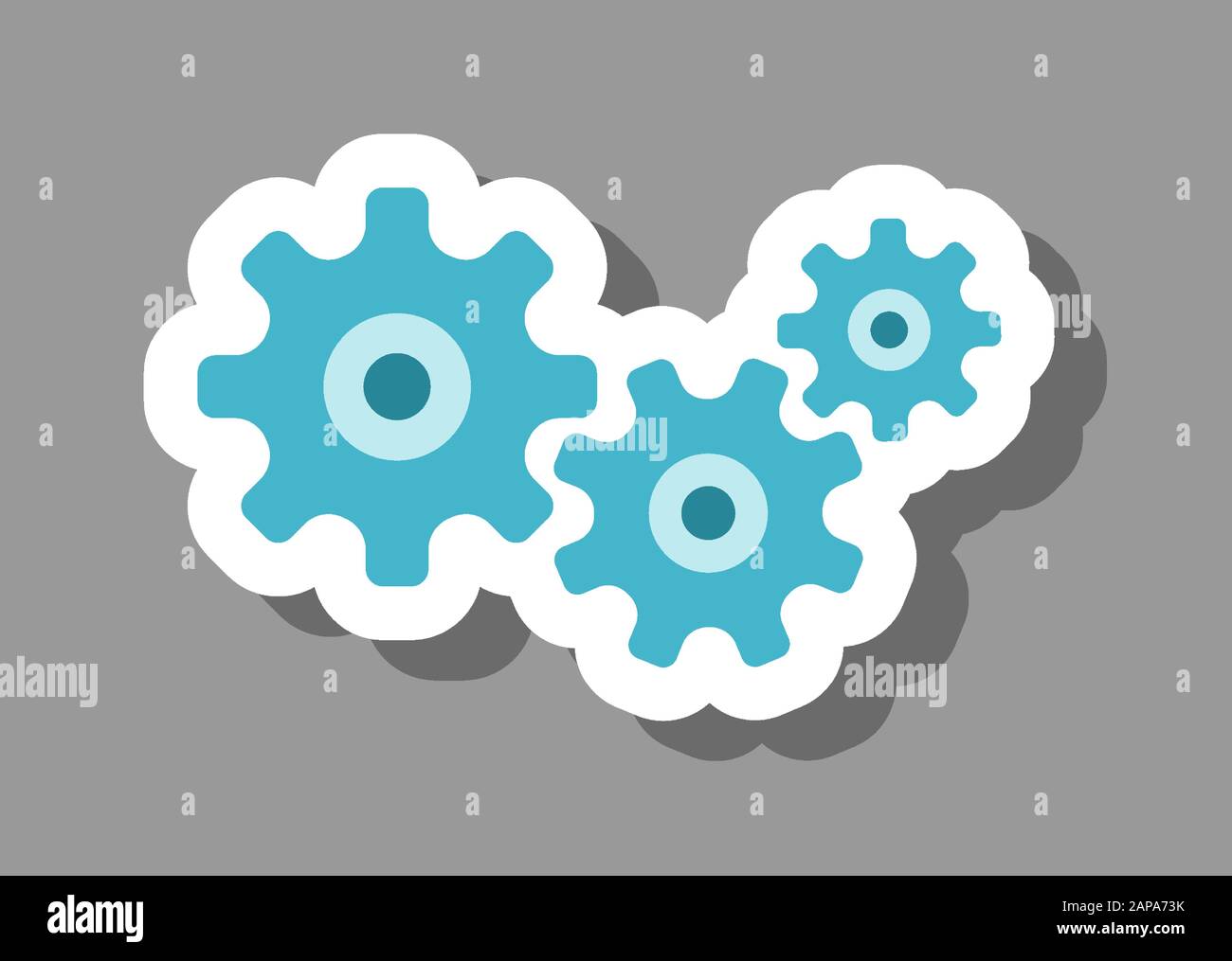 Cogwheel icon that symbolizes mechanism and production. All the objects ...