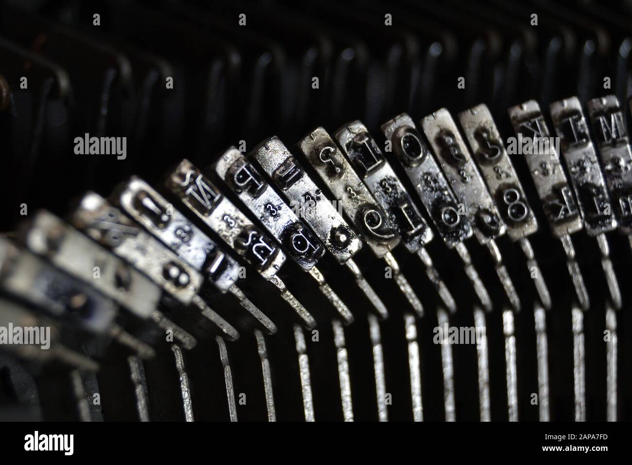 Letters and numbers in the typo of a old qwerty typewriter Stock Photo ...