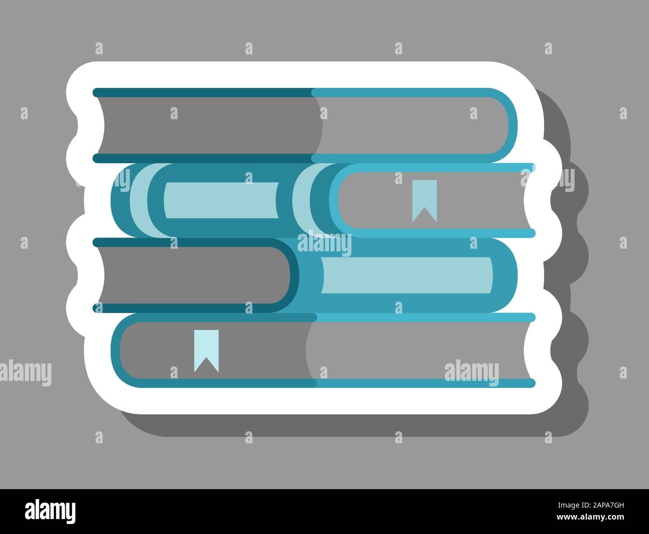 Books icon that symbolizes education and information. All the objects ...