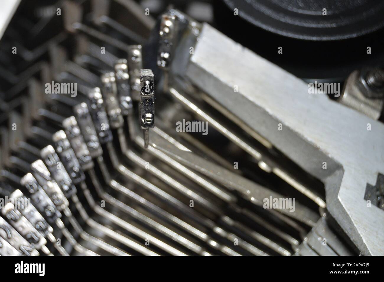 Letter A in the typo of a old qwerty typewriter Stock Photo - Alamy