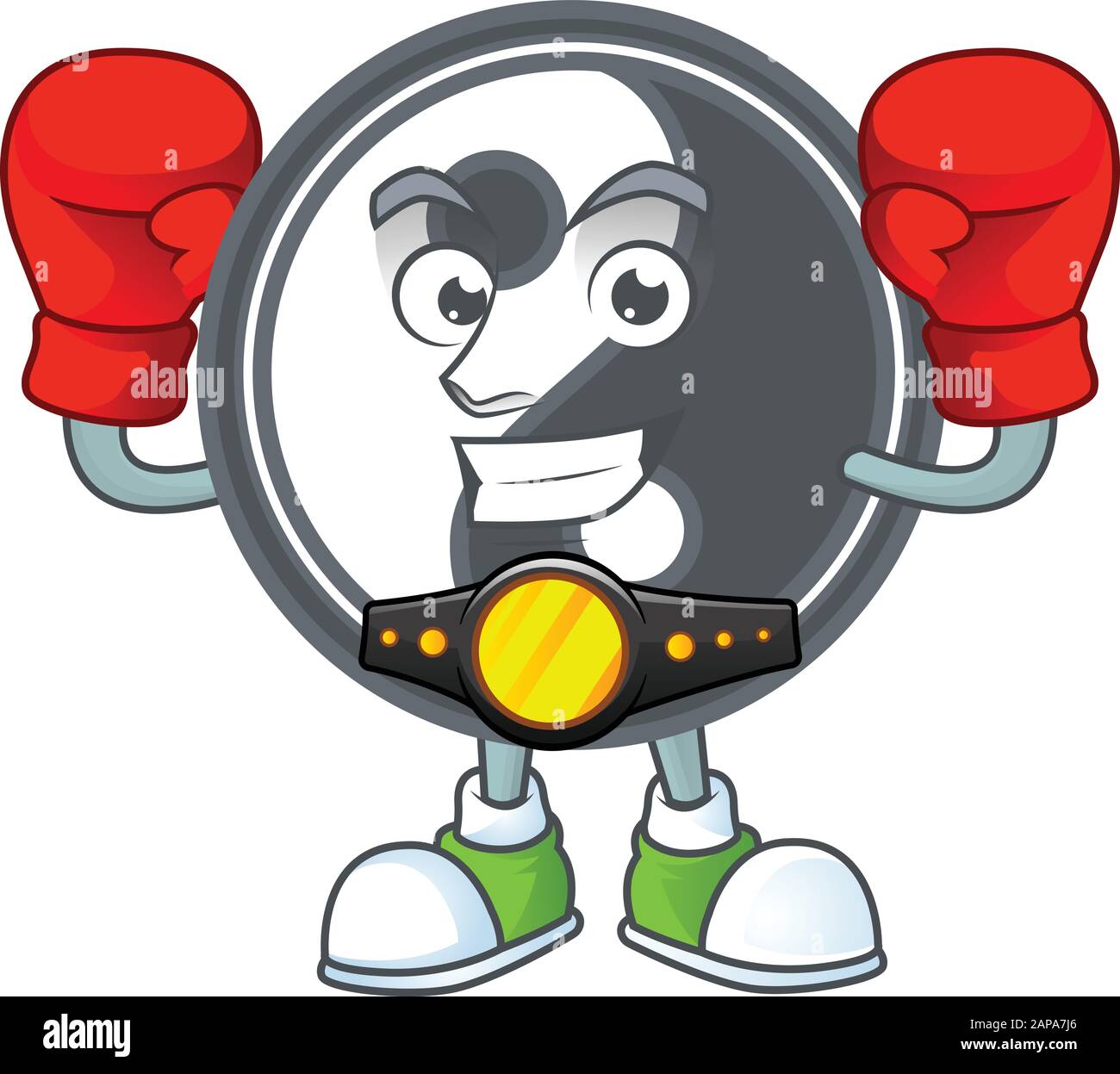 Happy Face Boxing yin yang cartoon character design Stock Vector Image ...