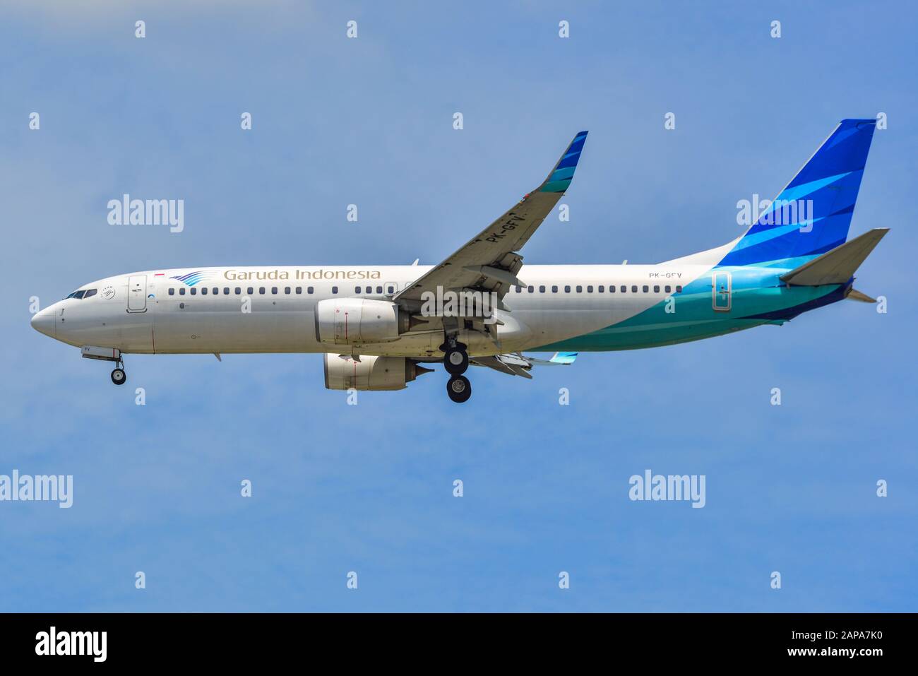 Singapore - Mar 27, 2019. PK-GFV Garuda Indonesia Boeing 737-800 ...