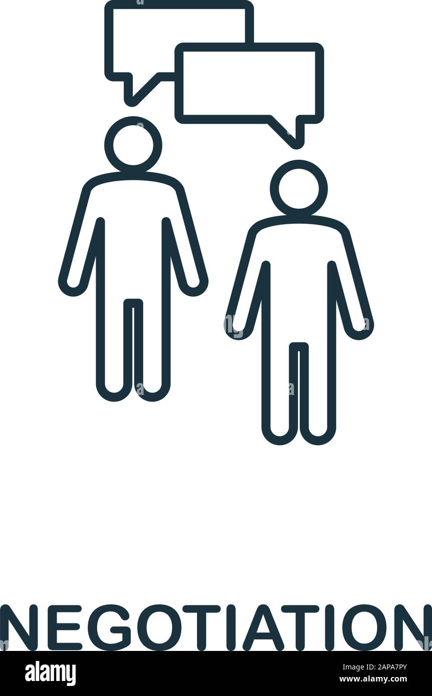 Negotiation line icon. Thin style element from business administration collection. Simple ...